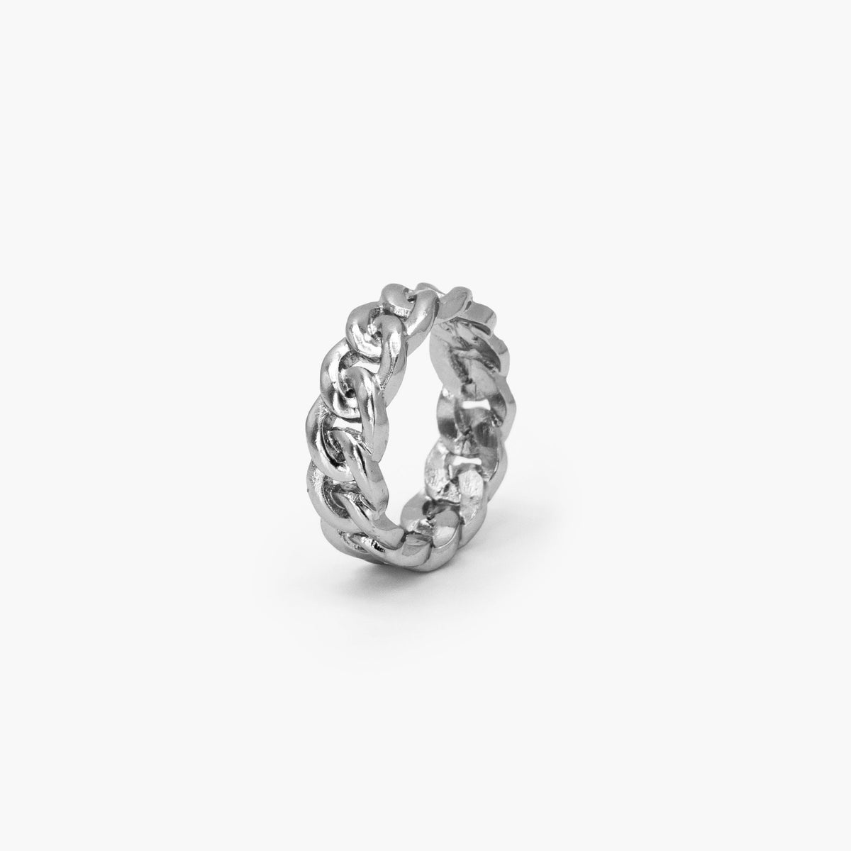 CLEAR CUBAN RING - SILVER – iceeshinee