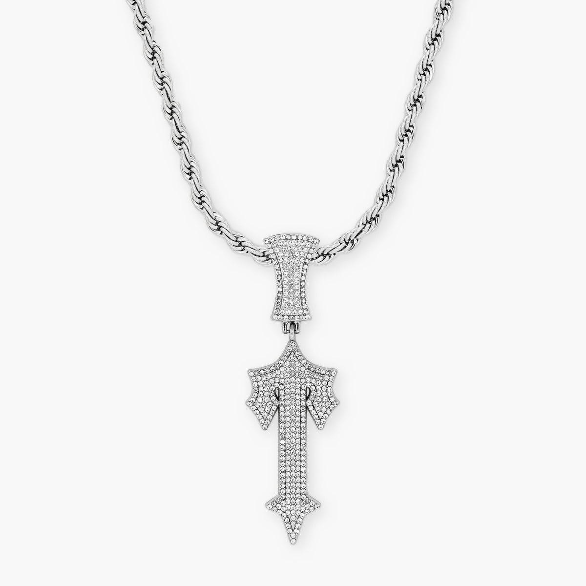 CROSS ROPE CHAIN - SILVER – iceeshinee